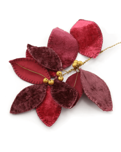 Cody Foster Large Velvet Leaf Pick In Red Home Decor – Baske